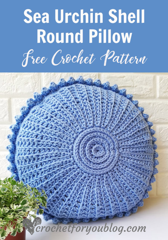 Sea Urchin Shell Crochet Pillow Free Pattern - Crochet For You