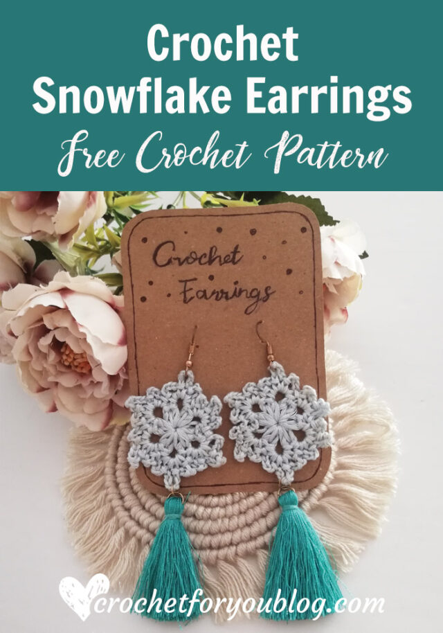 Crochet Snowflake Earrings Free Pattern - Crochet For You