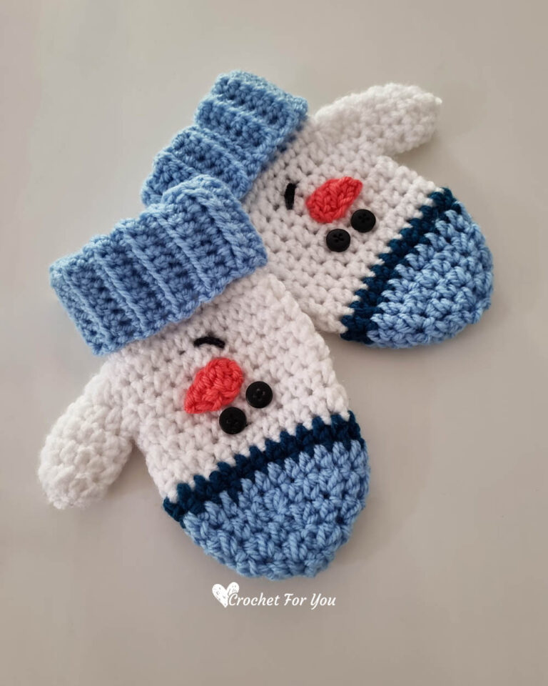 Crochet Snowman Mittens Free Pattern - Crochet For You