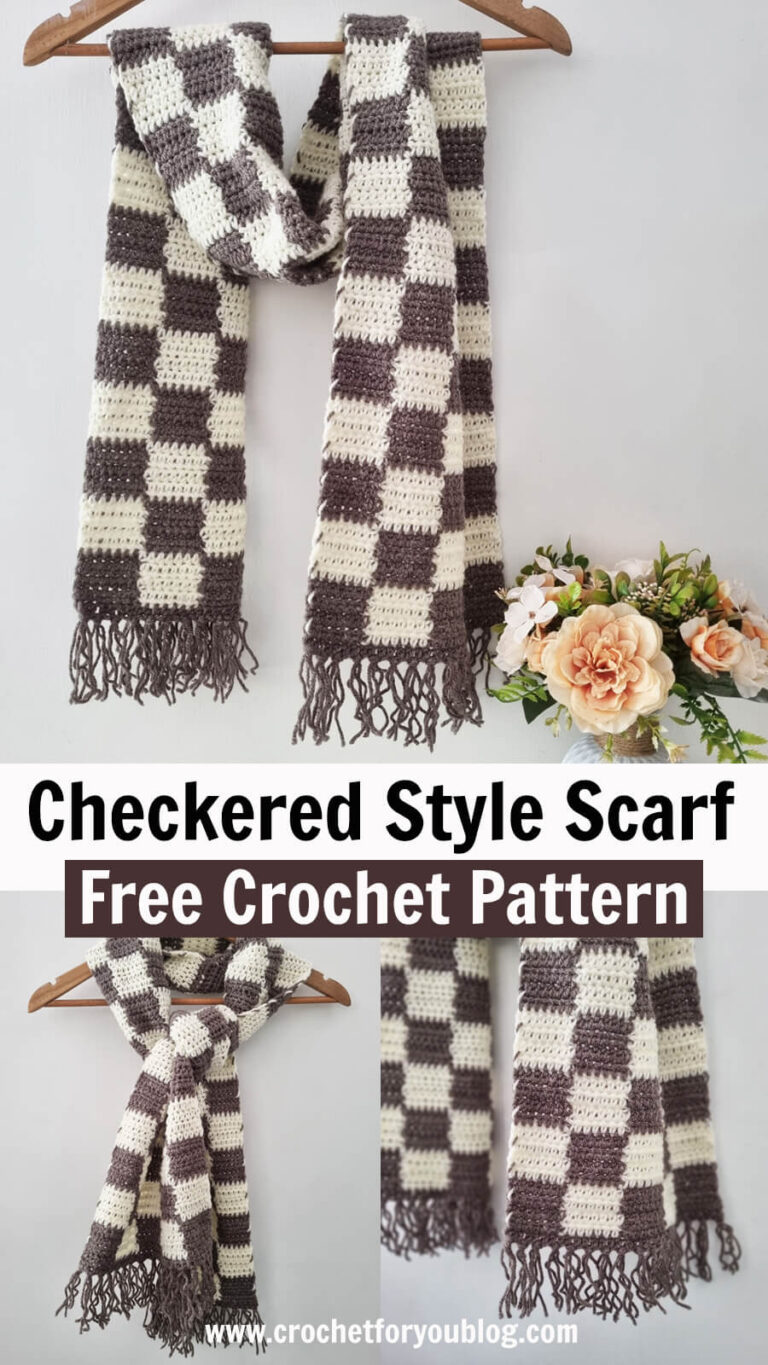 Crochet Checkered Style Scarf Free Pattern - Crochet For You