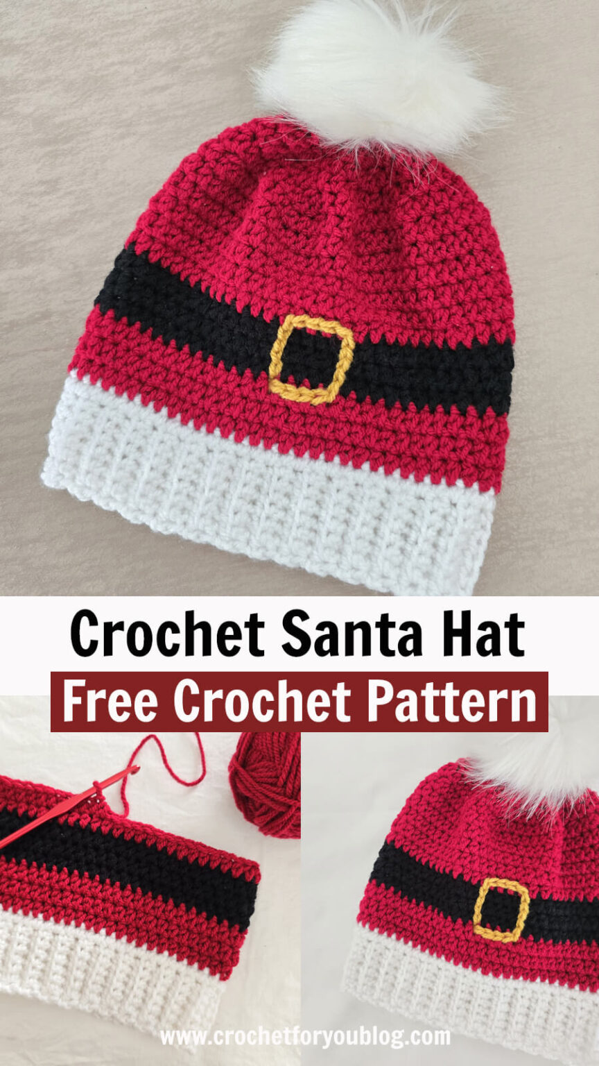 Crochet Santa Hat Free Pattern - Crochet For You