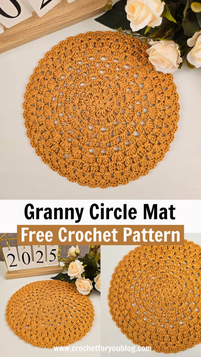 Crochet Granny Circle Table Mat Free Pattern - Crochet For You